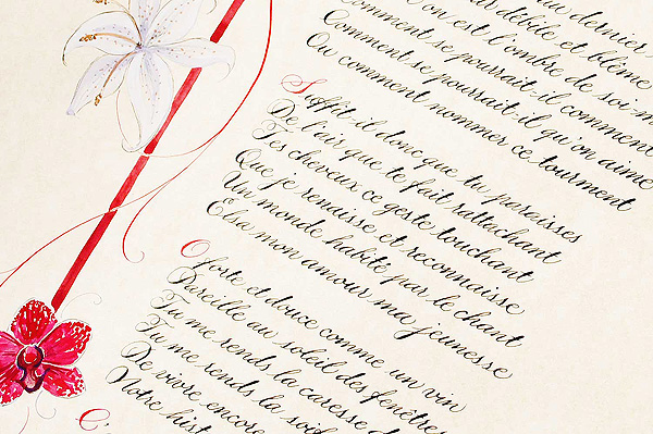 calligraphy-poem-commission-orchid-lily-illustration2 - By Moon & Tide ...