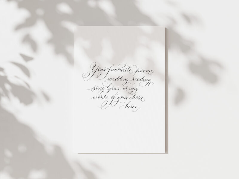 calligraphy poem commission - By Moon & Tide Calligraphy