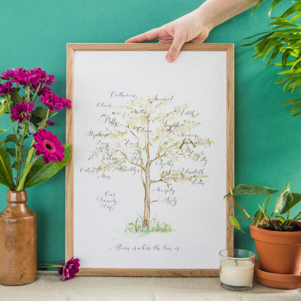 How to order a family tree - By Moon & Tide Calligraphy