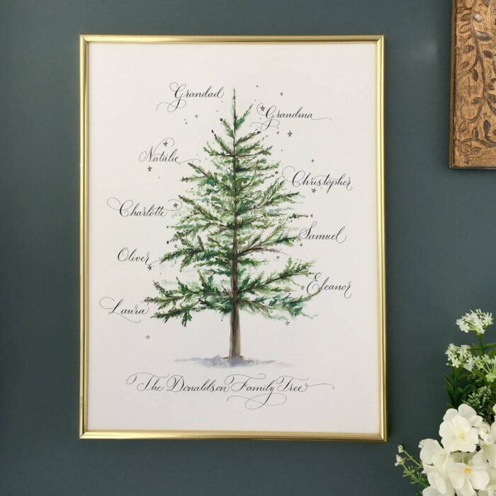 Family Trees in calligraphy - By Moon & Tide Calligraphy