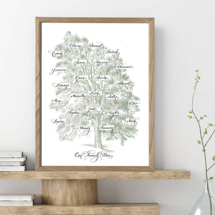 Family Trees in calligraphy - By Moon & Tide Calligraphy