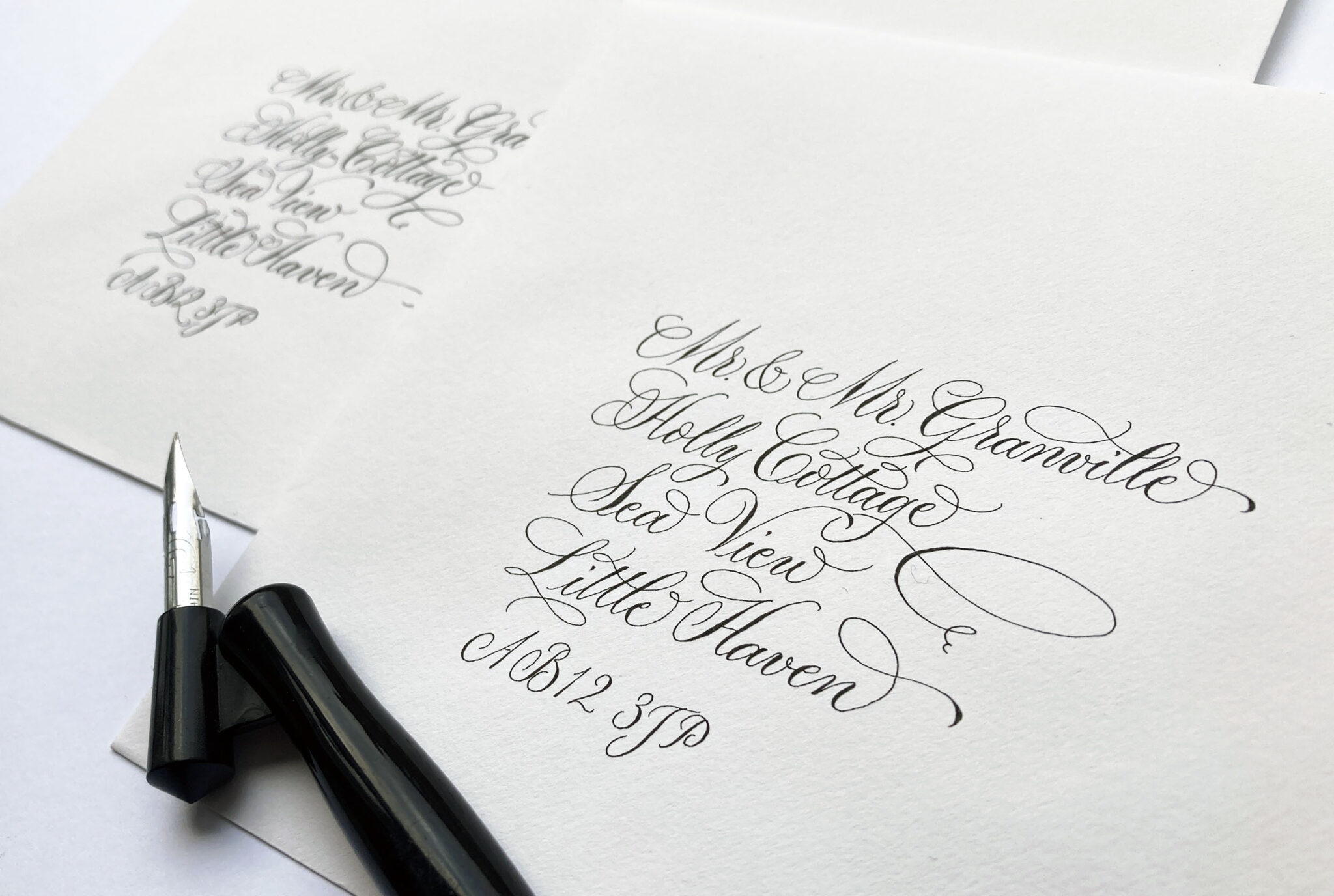Calligraphy for wedding envelope addressing – By Moon & Tide Calligraphy