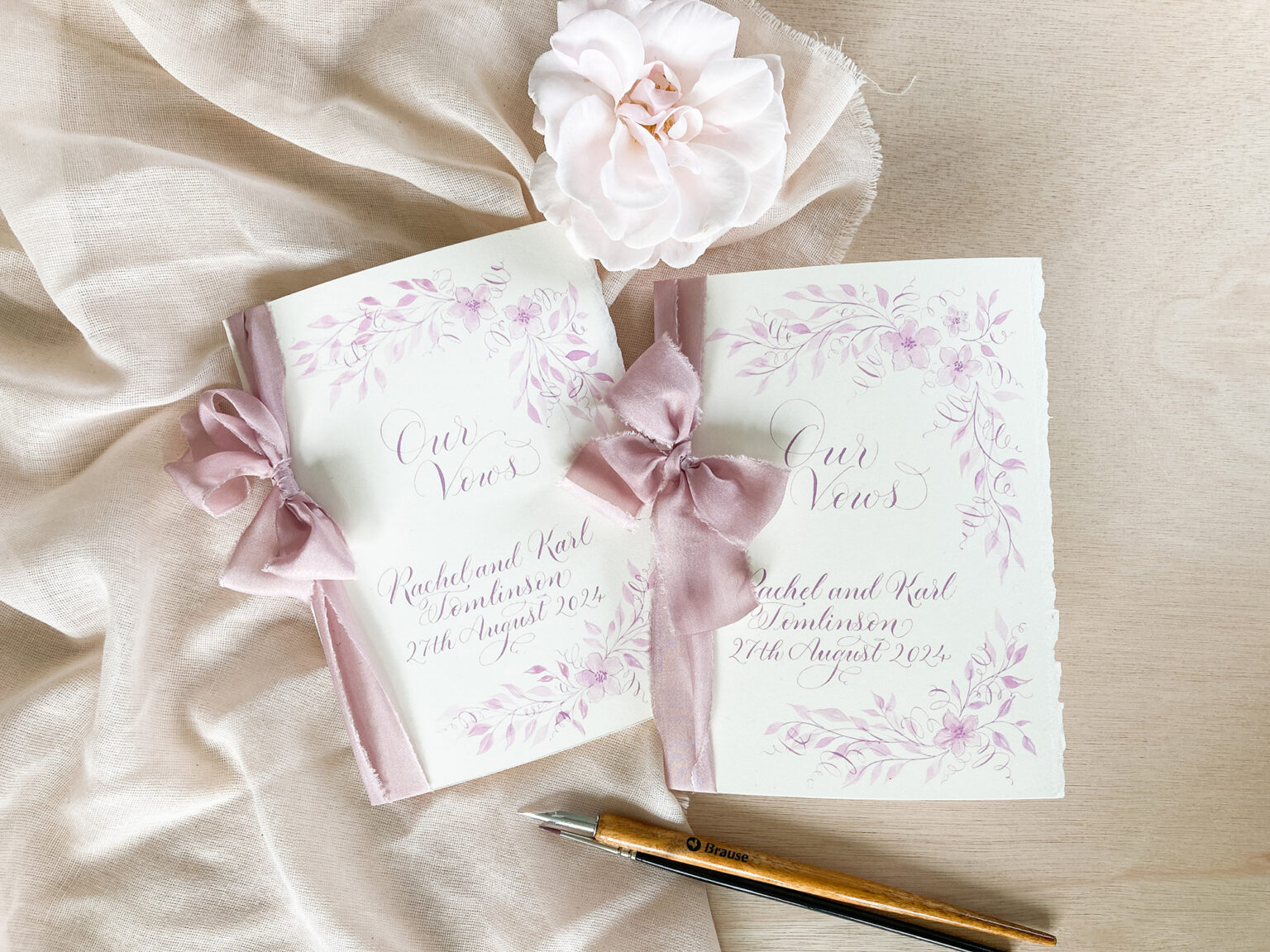 Personalised wedding vow booklets, made in the UK – By Moon & Tide ...